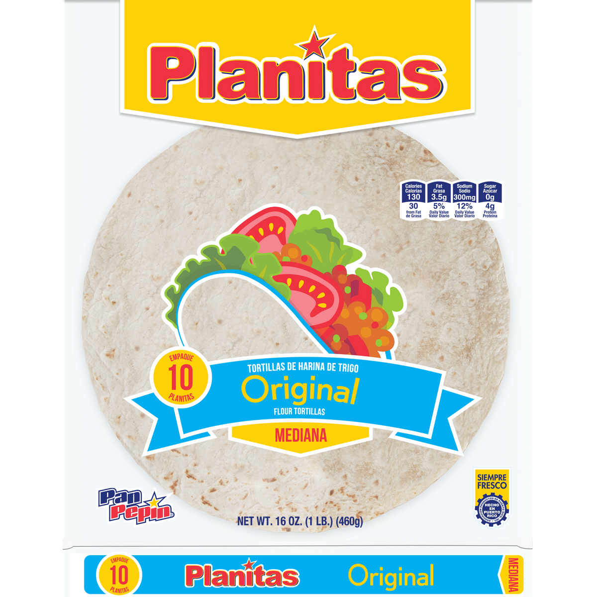 Plantillas Planitas Medianas Original Pepin 16oz – Hecho en Puerto Rico